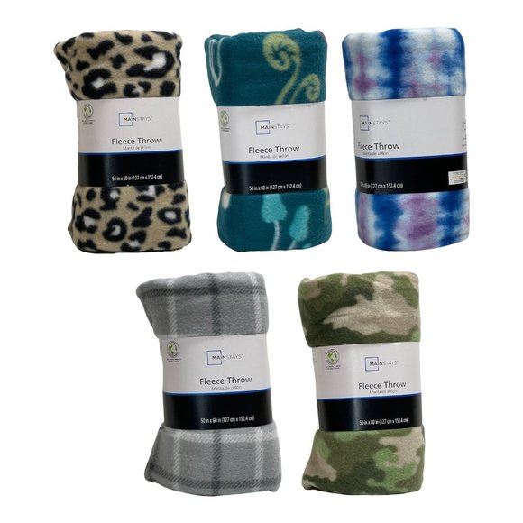 Mainstays | Bedding | Mainstays Fleece Plush Throw Blanket 5 X 60 ...